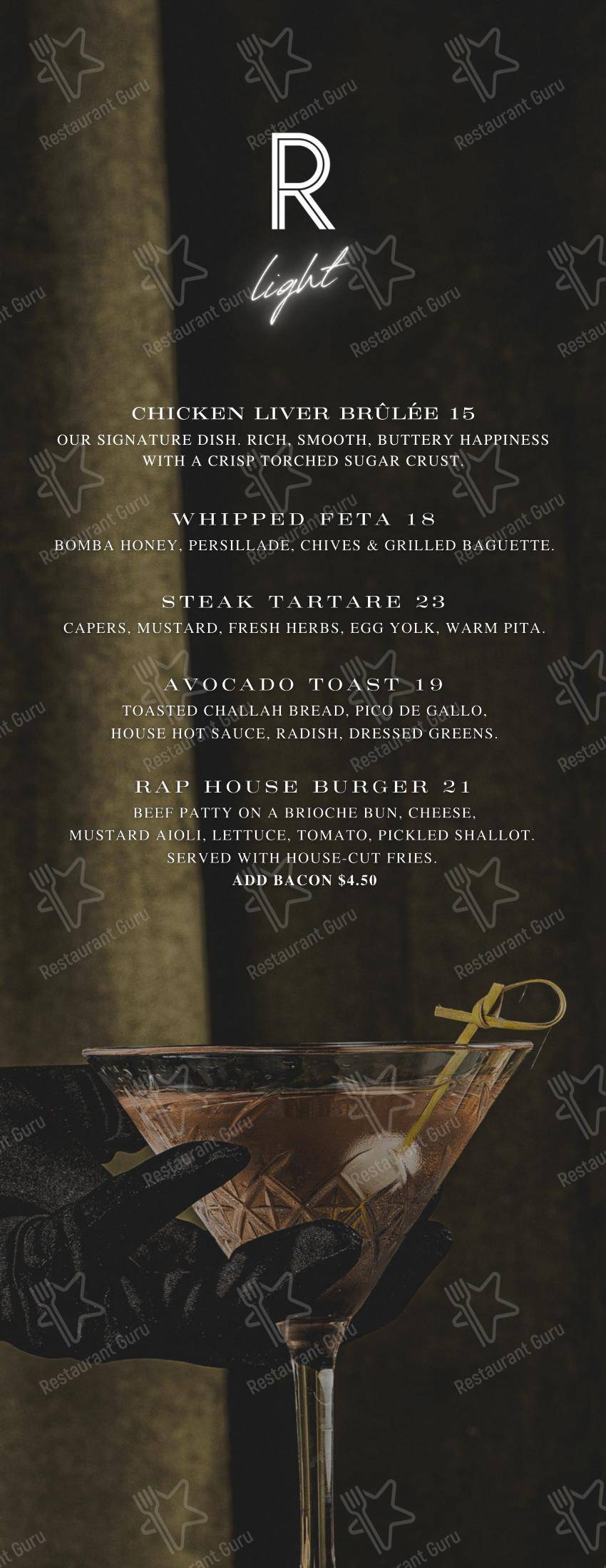 Menu at Rapscallion and Co. pub & bar, Hamilton