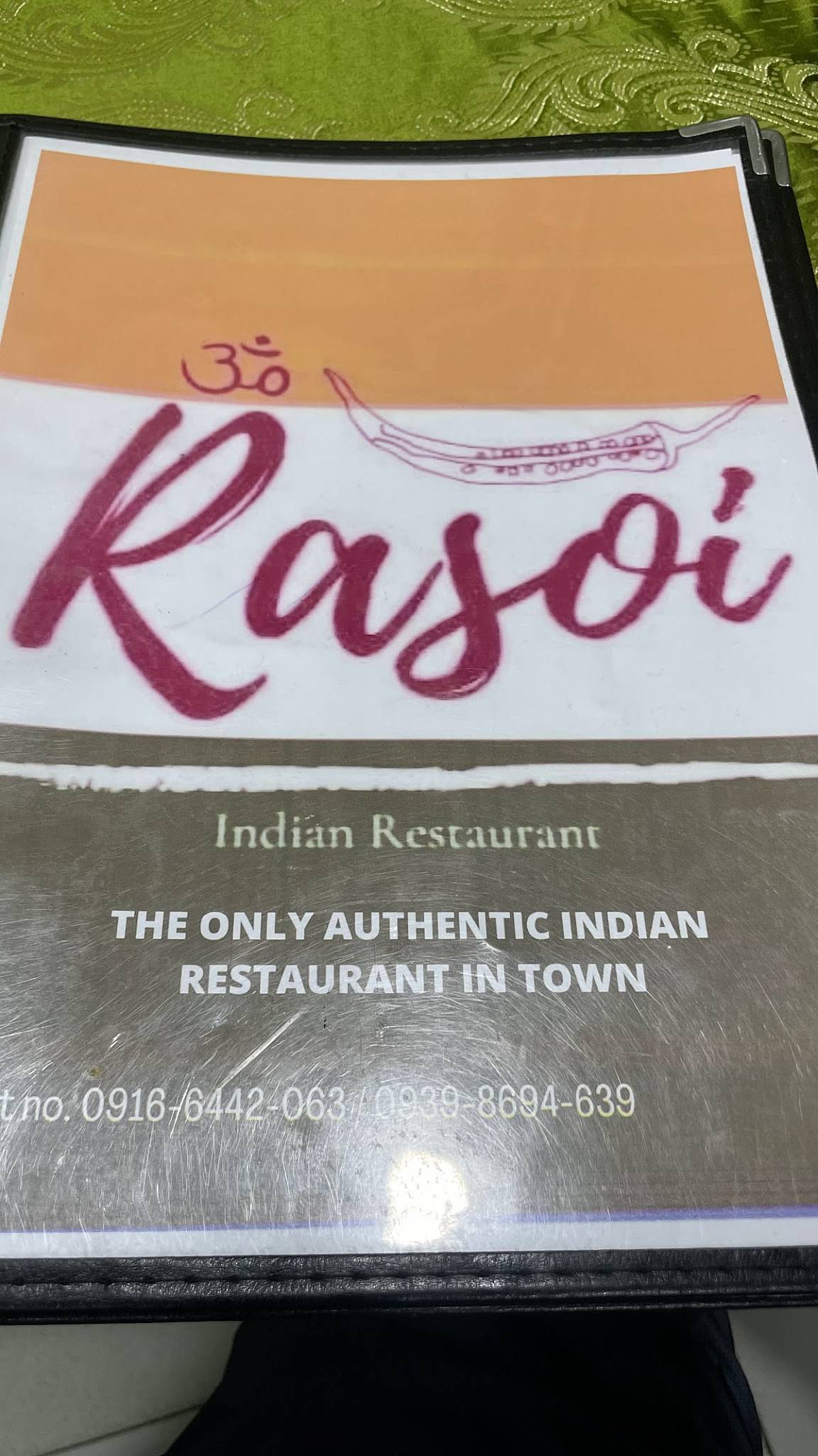 Menu at Rasoi Indian Restaurant, Angeles, 4180 Zeppelin