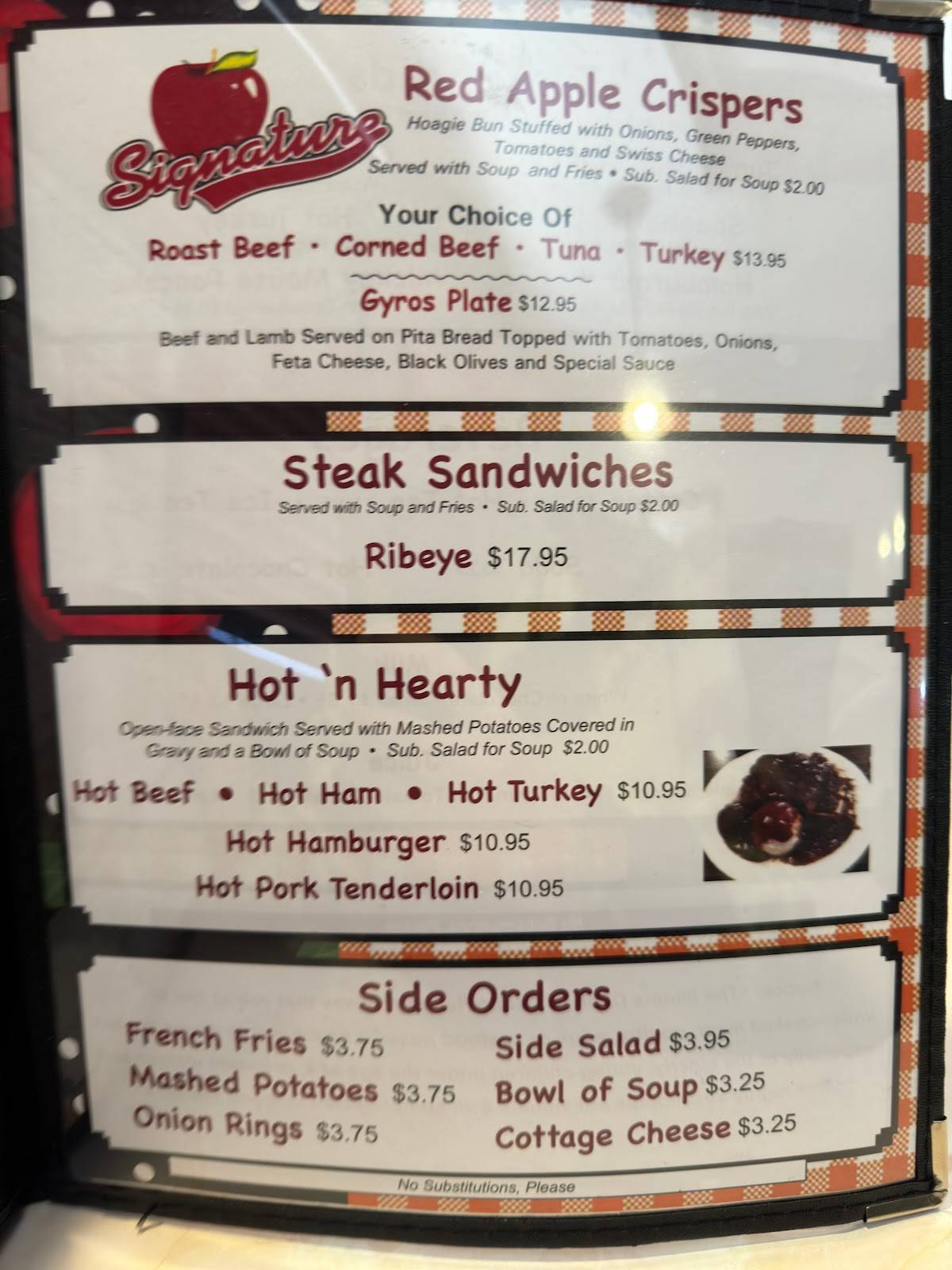 Menu at Red Apple Family Restaurant, Maryville