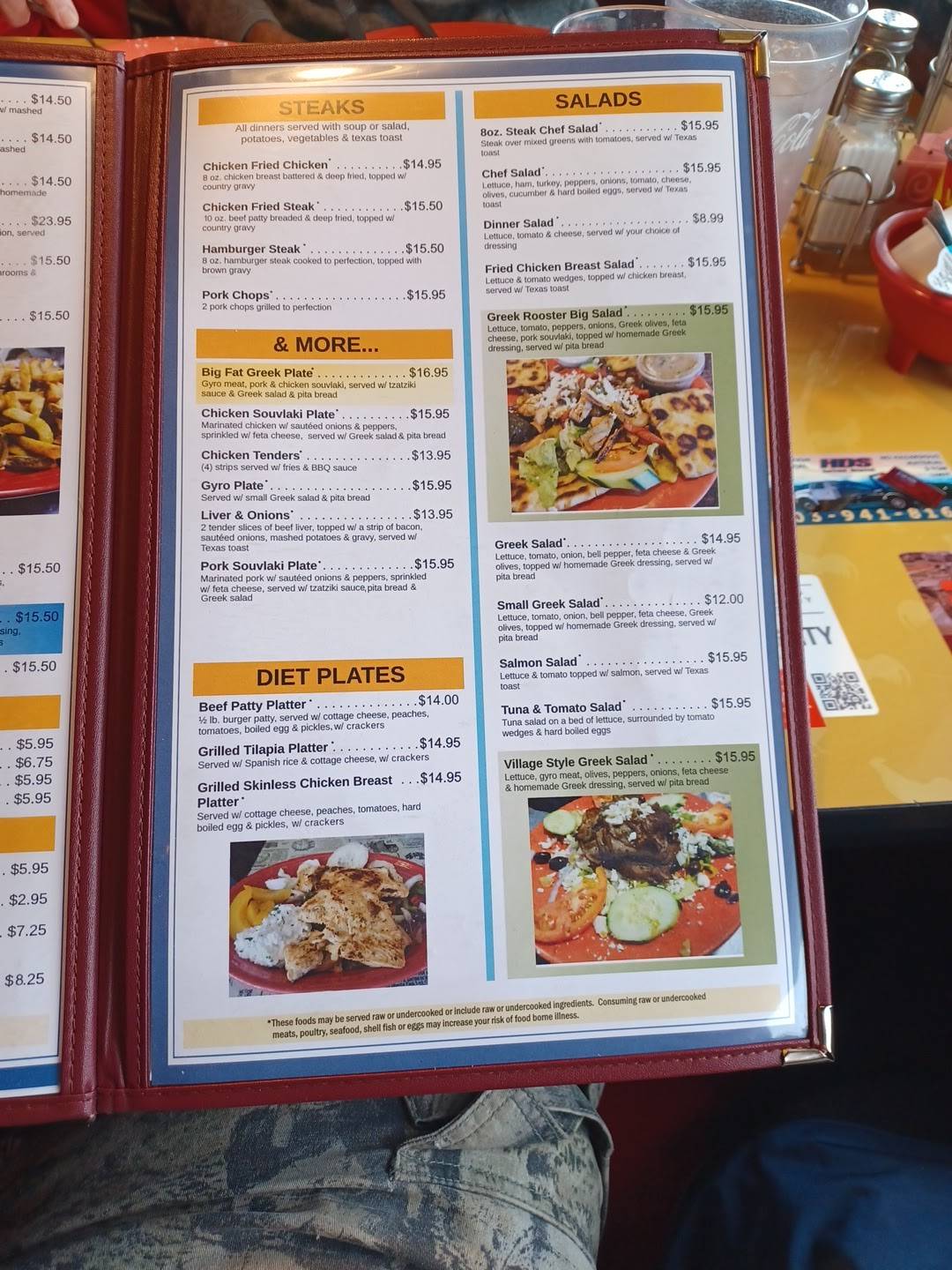 Menu at Red Rooster Cafe, Denver, Washington St