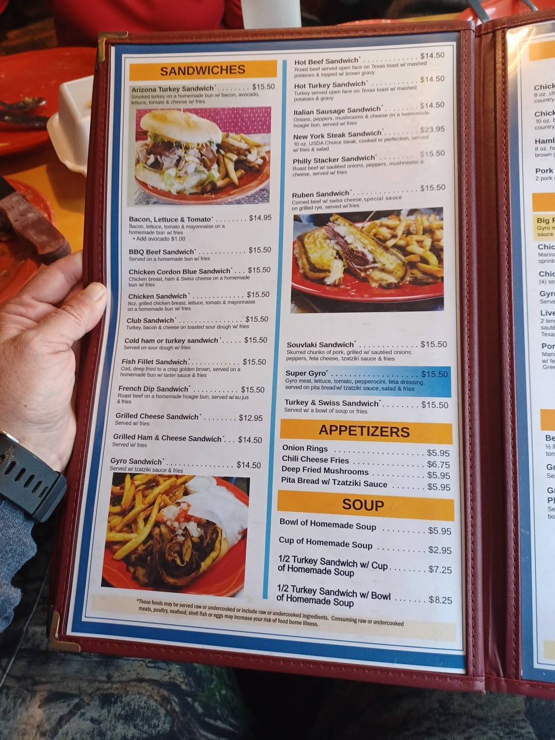 Menu at Red Rooster Cafe, Denver, Washington St