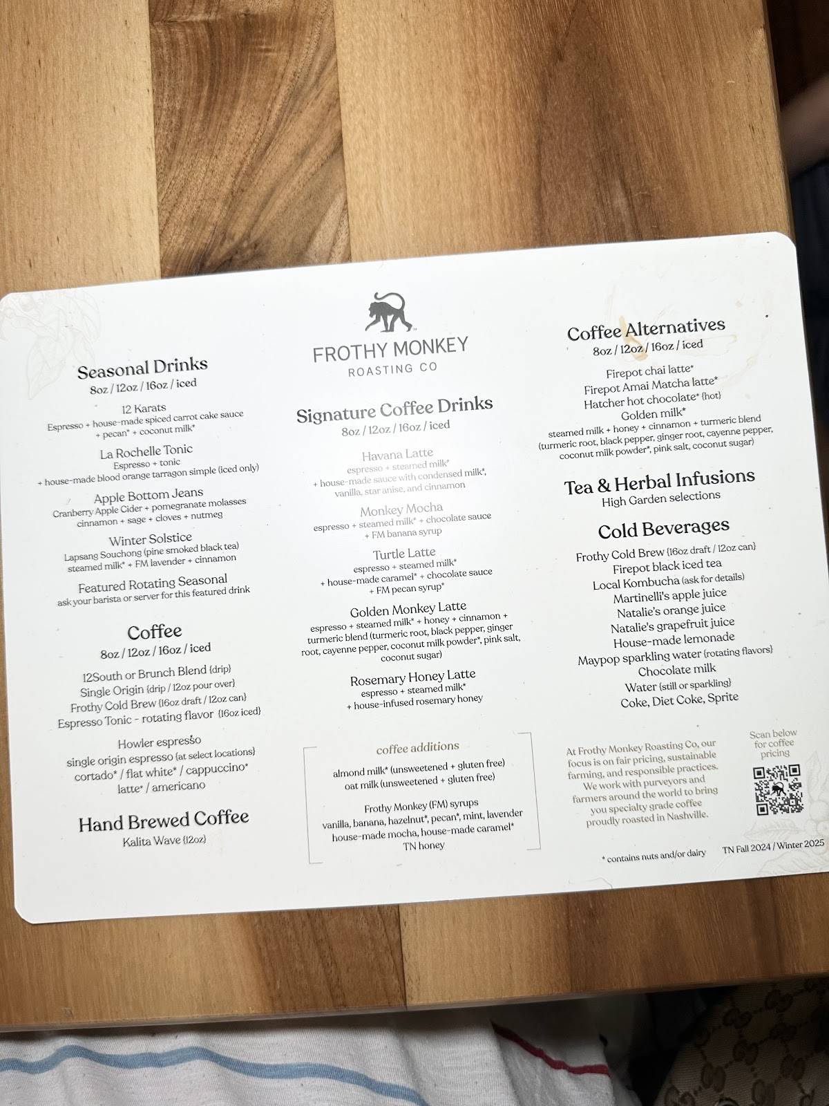 Menu at Redheaded Stranger restaurant, Nashville