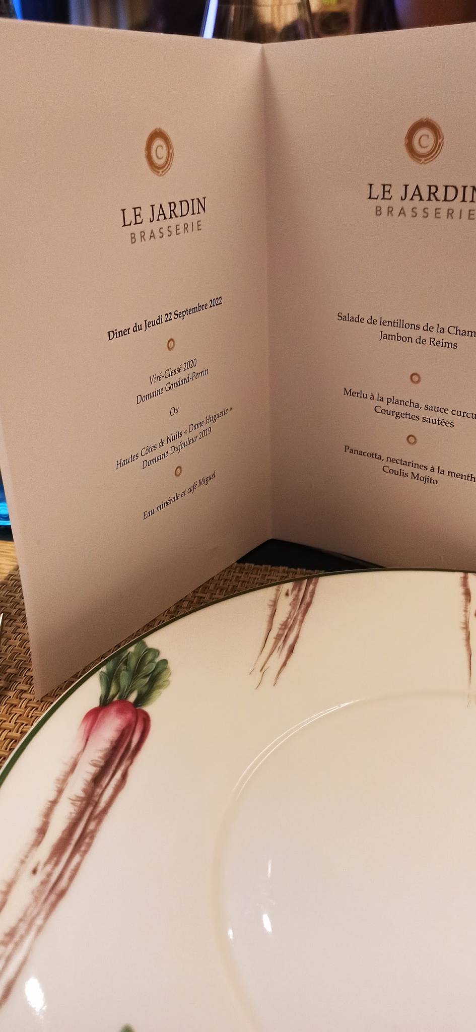 Menu au Le Jardin Les Crayères restaurant, Reims