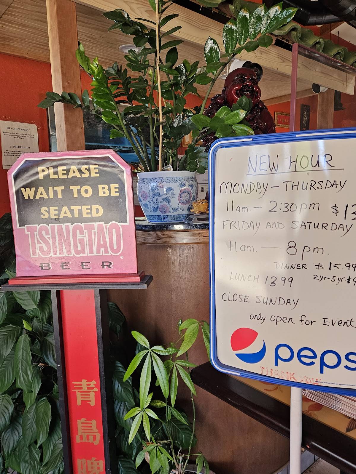 Menu at Wong's Genghis Khan restaurant, Reno