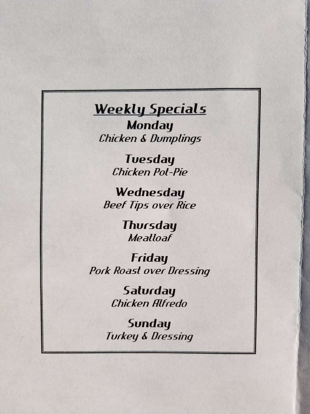 Menu at 1838 Grill restaurant, Seguin