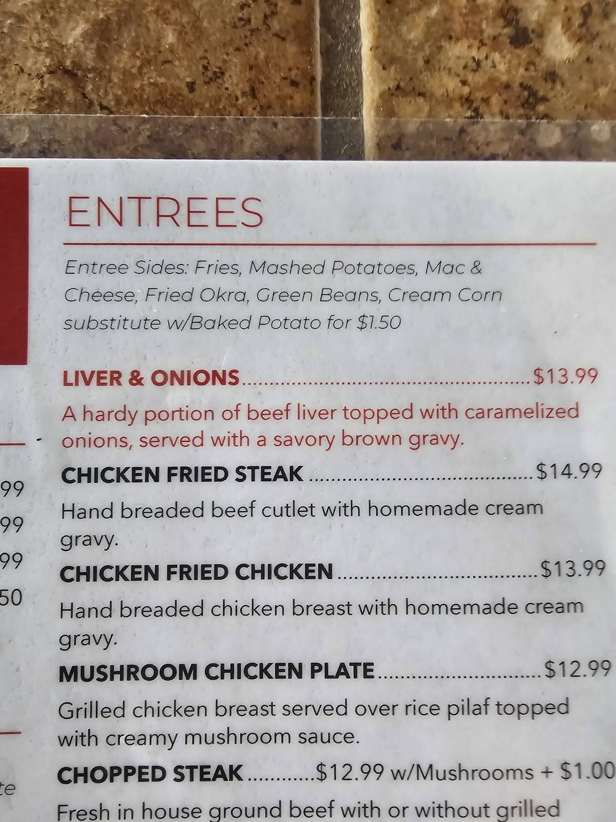 Menu at 1838 Grill restaurant, Seguin