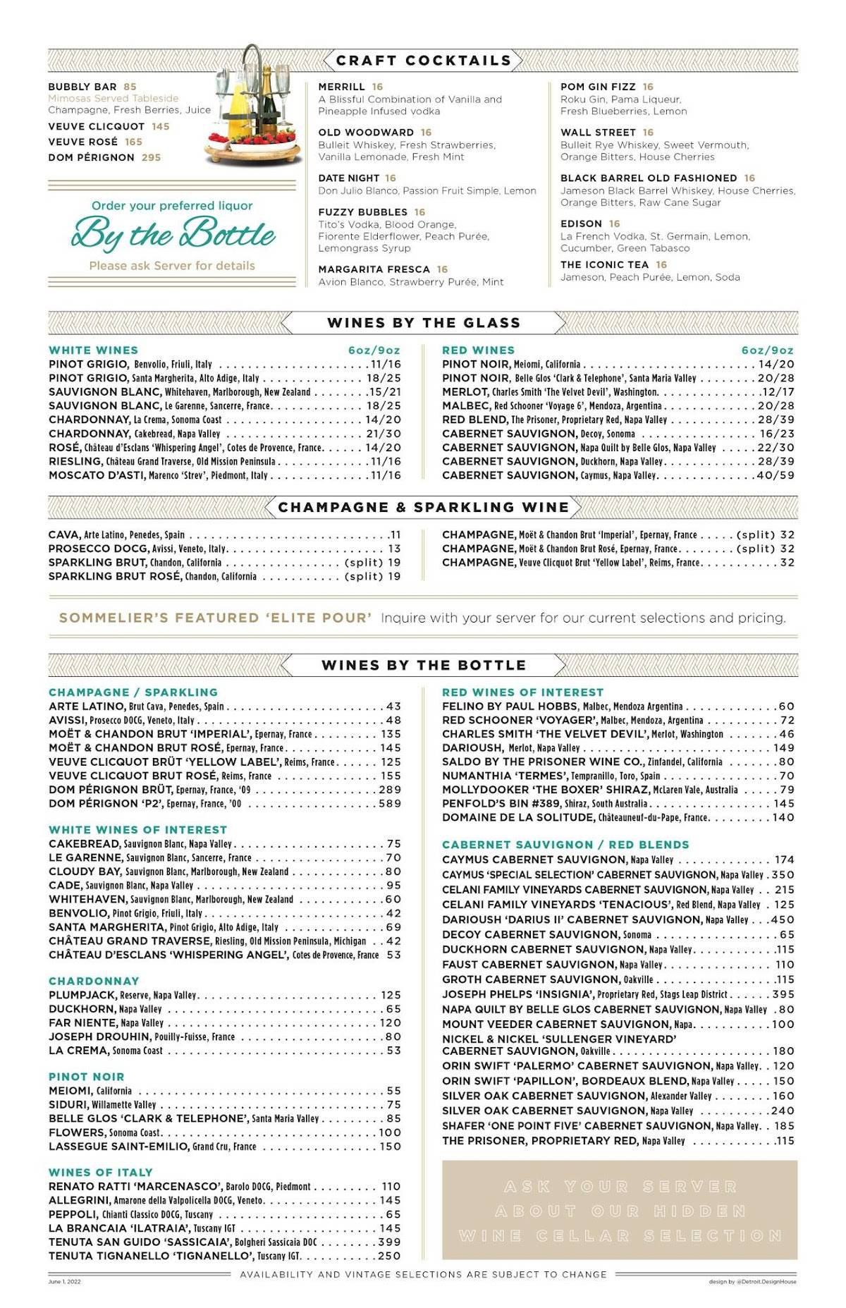 Menu at 220 Merrill restaurant, Birmingham