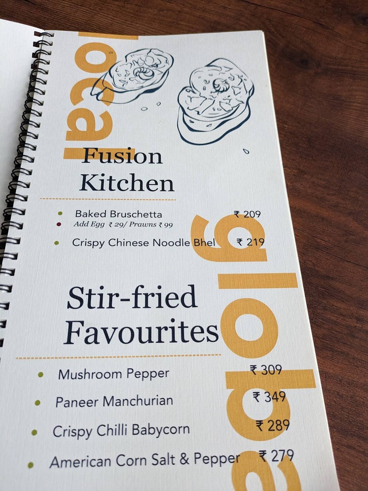 Menu at ALTITUDE, Dibrugarh