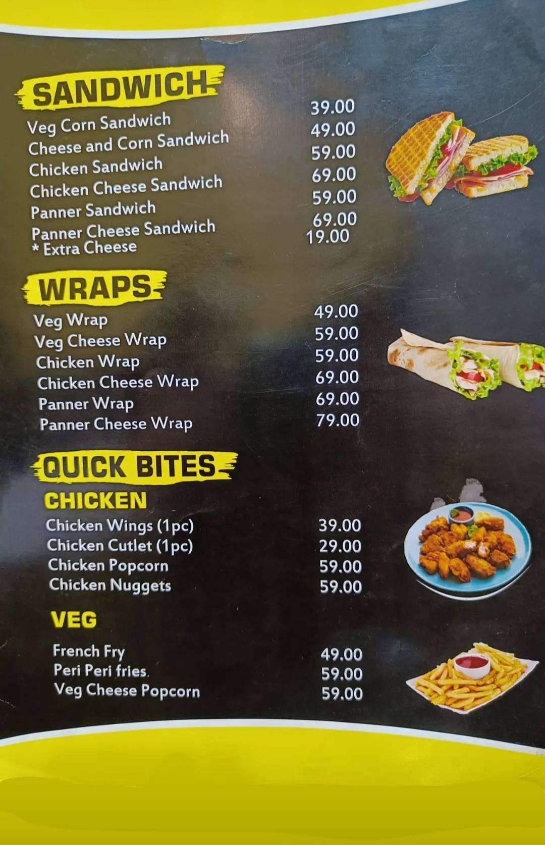 Menu at Adda 99, Naxalbari
