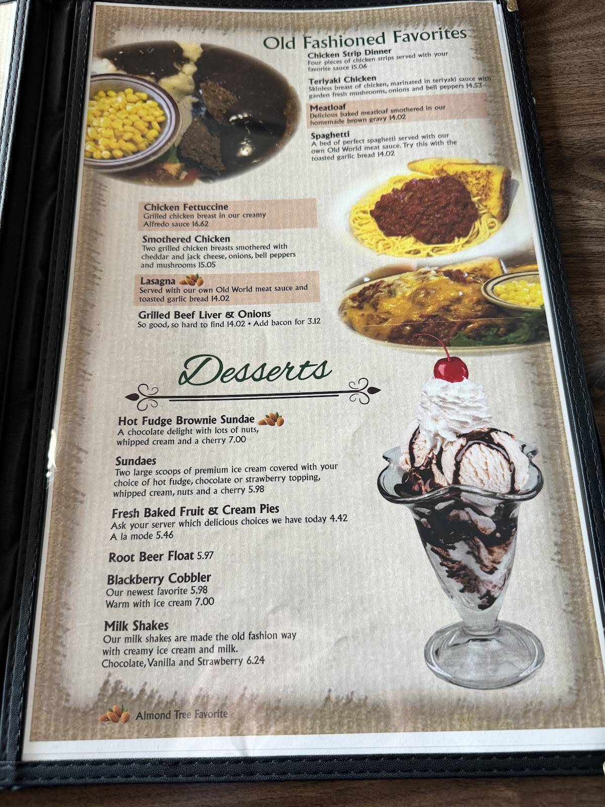 Menu at Almond Tree Restaurant, Atwater