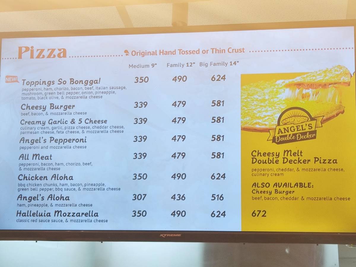 Menu at Angel's Pizza - Banilad restaurant, Cebu City, GQS Plaza