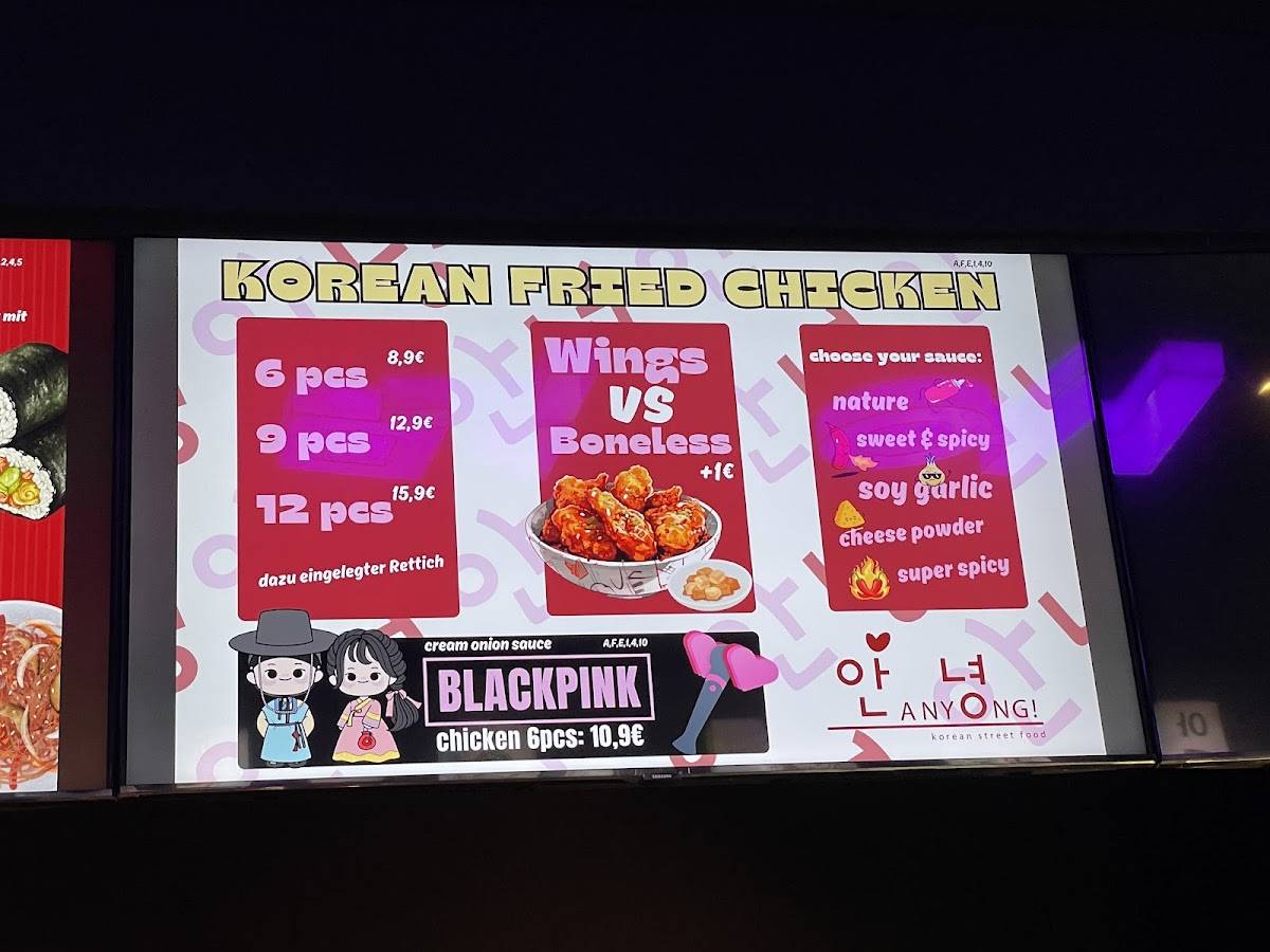 Speisekarte von Anyong! 안녕 Korean Street Food restaurant, München