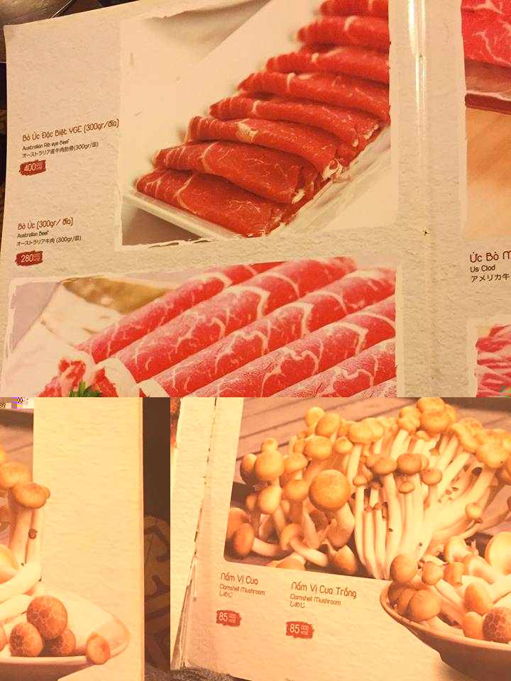 Menu at Ashima Triệu Việt Vương restaurant, Hanoi, 182 P. Triệu Việt Vương