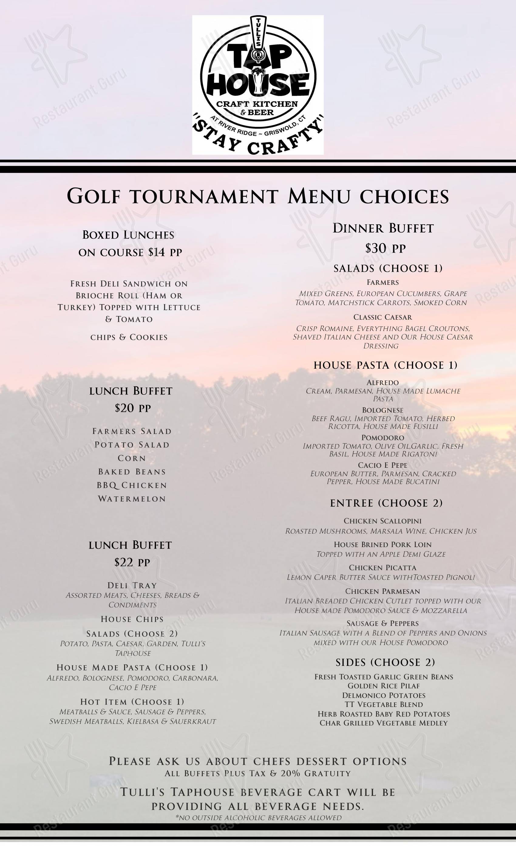 Menu at Restaurant At River Ridge, Griswold
