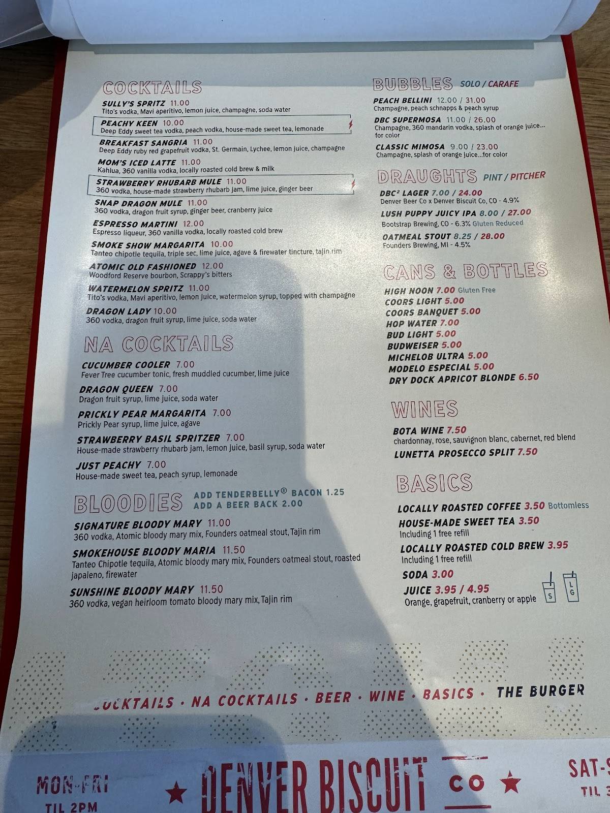 Menu at Atomic Cowboy home of Denver Biscuit Co & Fat Sully's NY Pizza ...