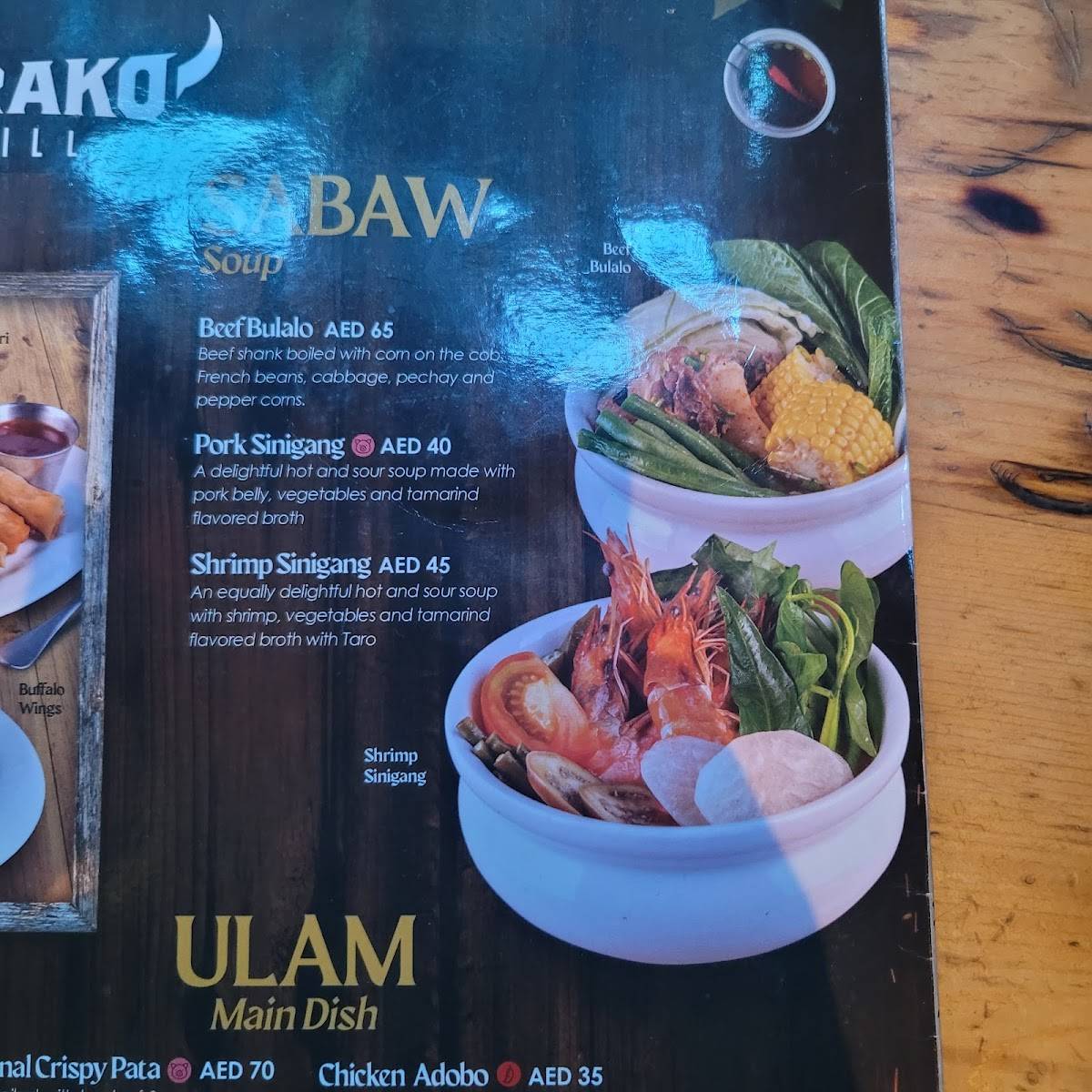 Menu at BARAKO Grill, Umm Al Quwain