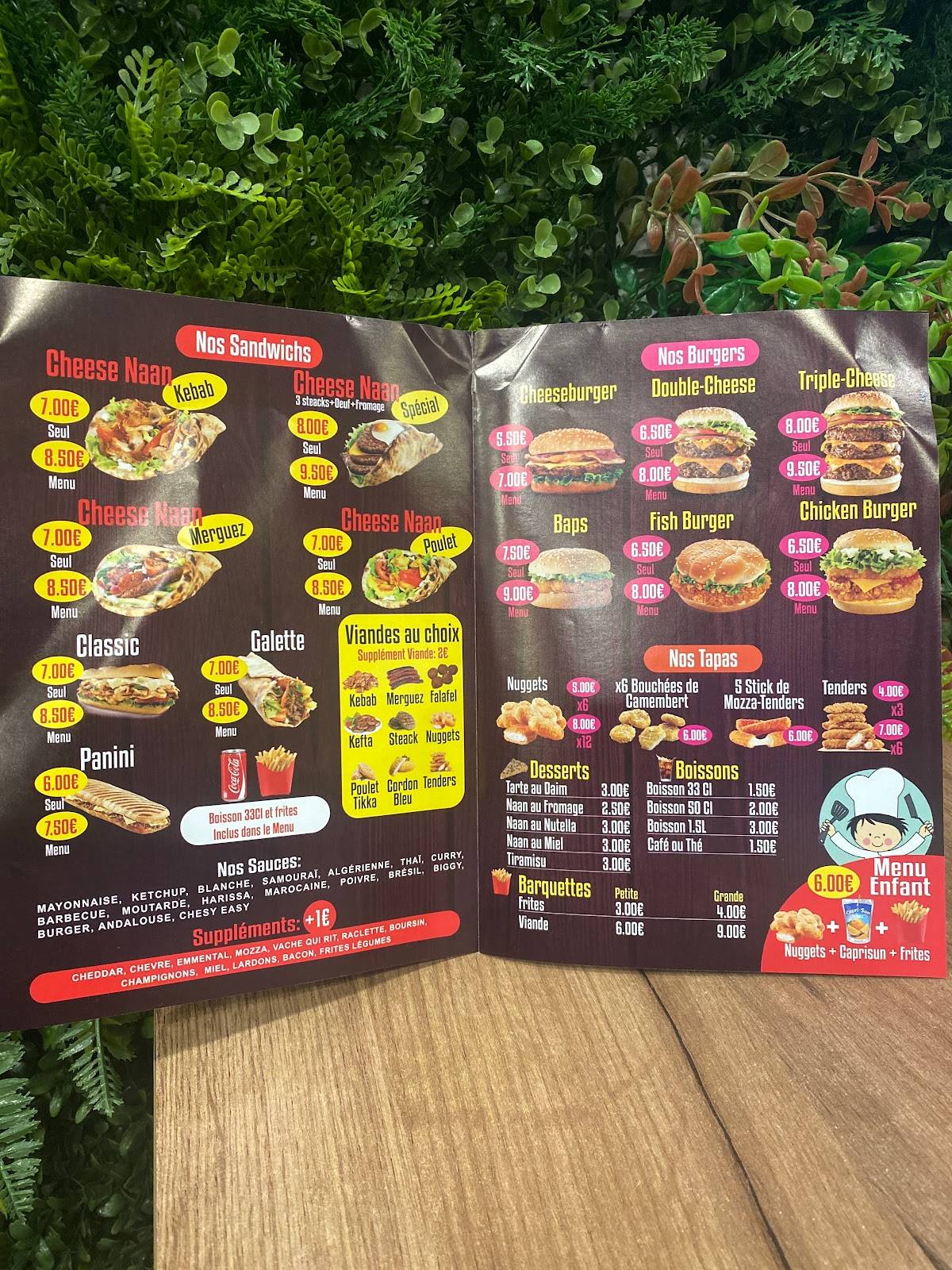 Menu au BEST OF NAAN restaurant, Cenon