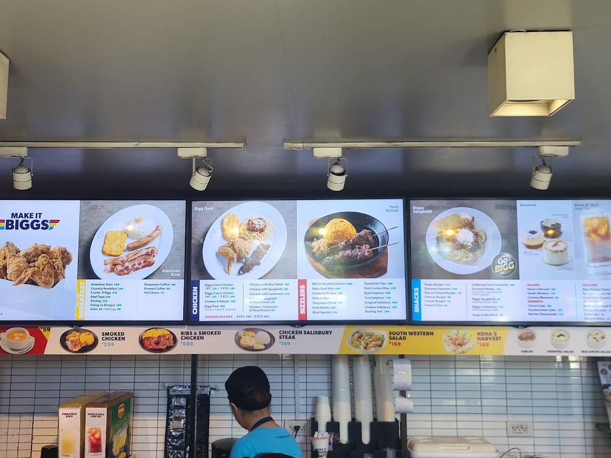 Menu at BIGGS Old Albay (OLA) restaurant, Legazpi City, 4PQP+FF9