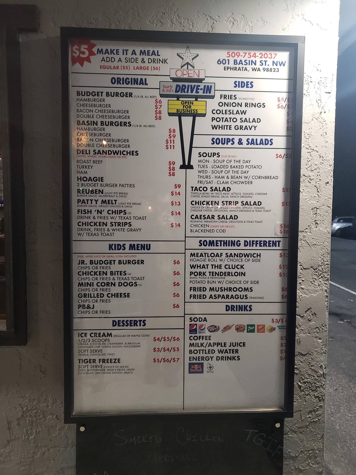 Menu at Barb & Ed's, Ephrata
