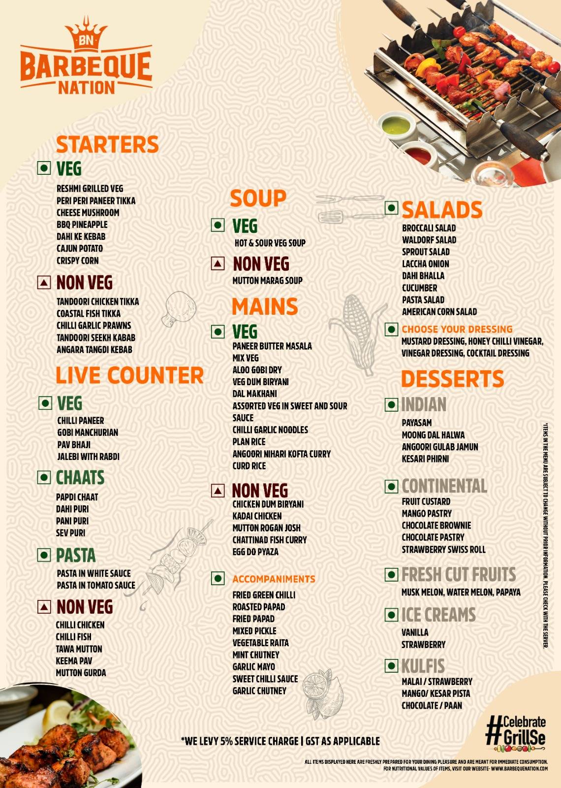 Menu at Barbeque Nation - Knowledge city, Hyderabad, Hyderabad