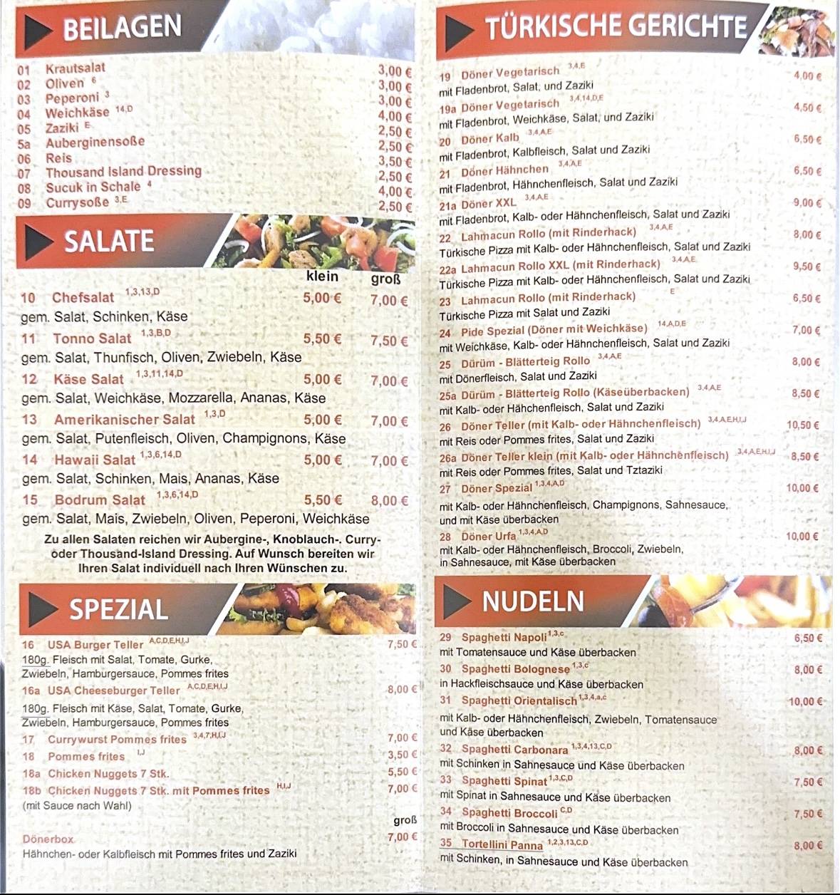 Speisekarte von Bistro Bodrum restaurant, Brake (Unterweser)
