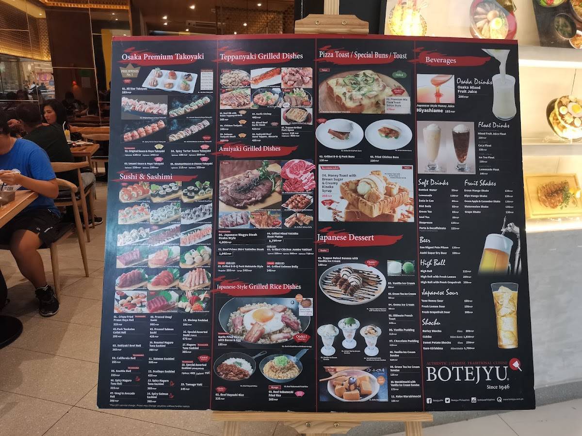 Menu at Botejyu SM City Calamba restaurant, Calamba