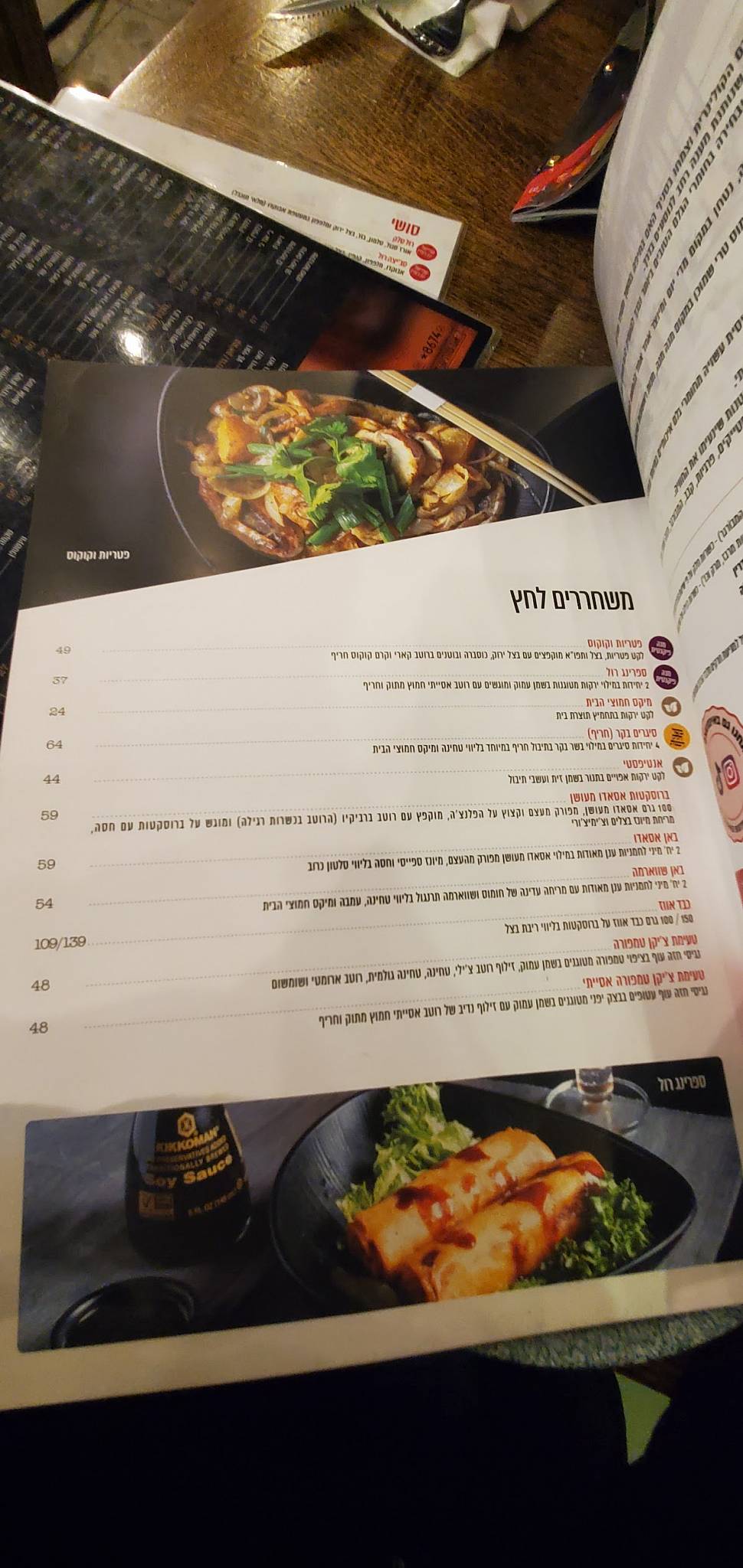Menu at Bp ביסטרו רופין restaurant, Israel