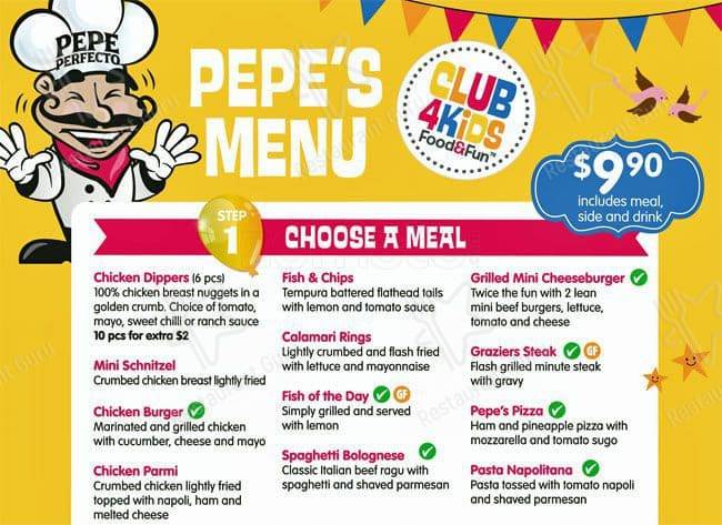 Menu at Brighton Hotel restaurant, Mandurah