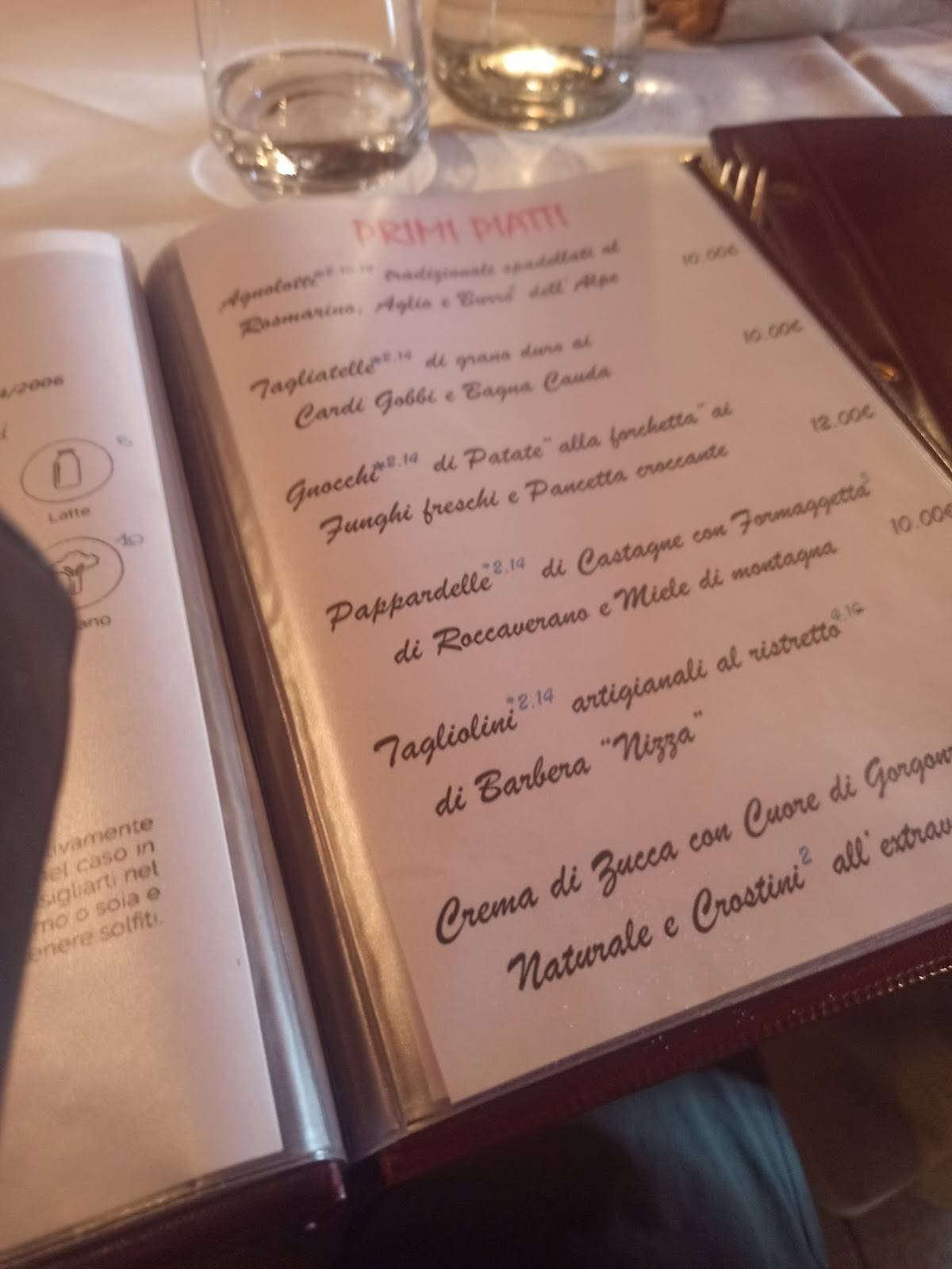 Menu at Bun Ben Bon restaurant, Nizza Monferrato