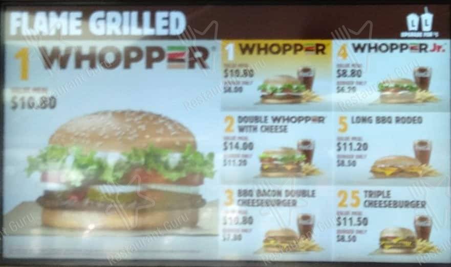 Menu at Burger King Pukekohe restaurant, Pukekohe, 182/196 Manukau Rd