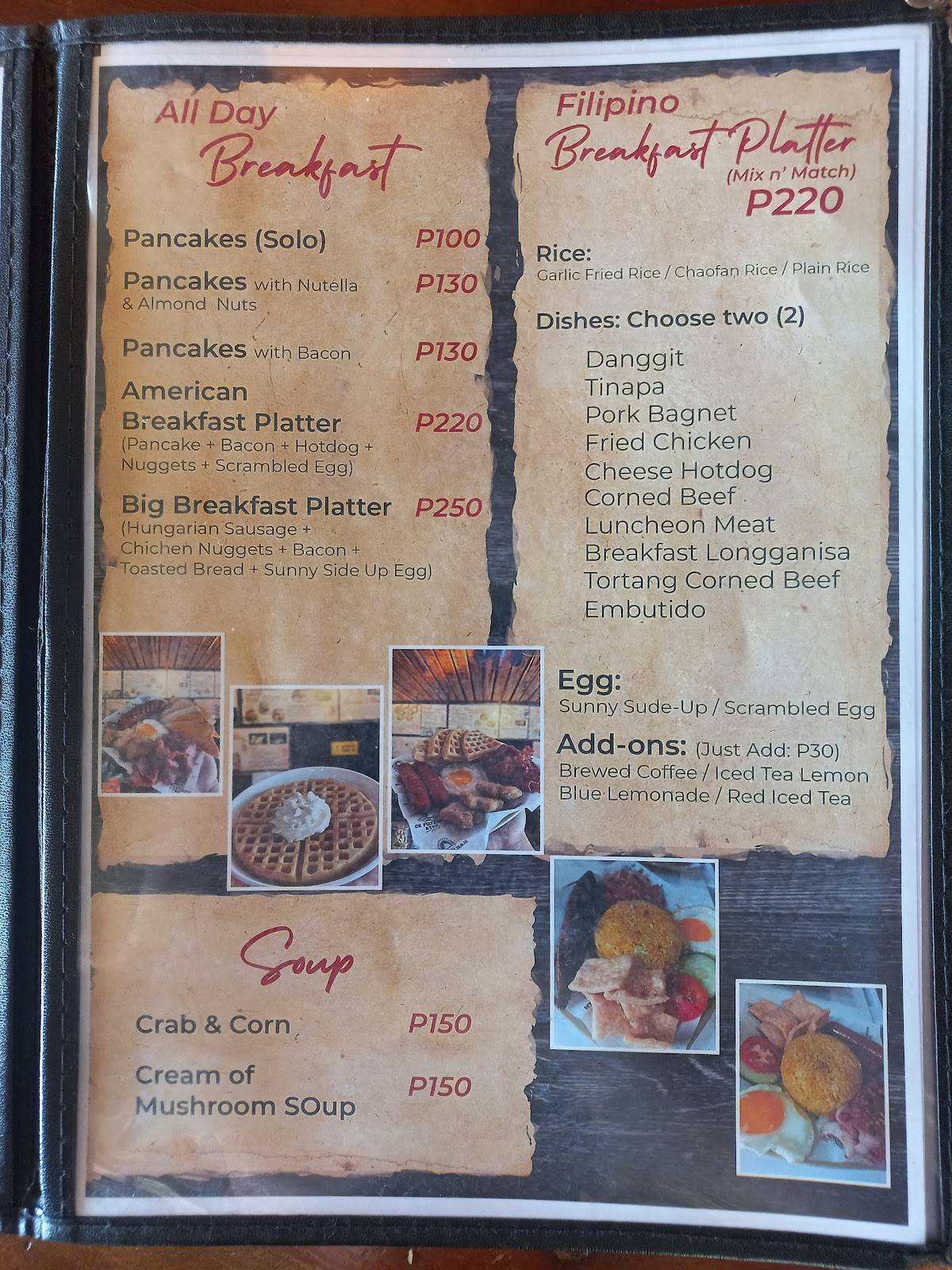 Menu at Cafe Katerina, Tanay, H9G9+39P
