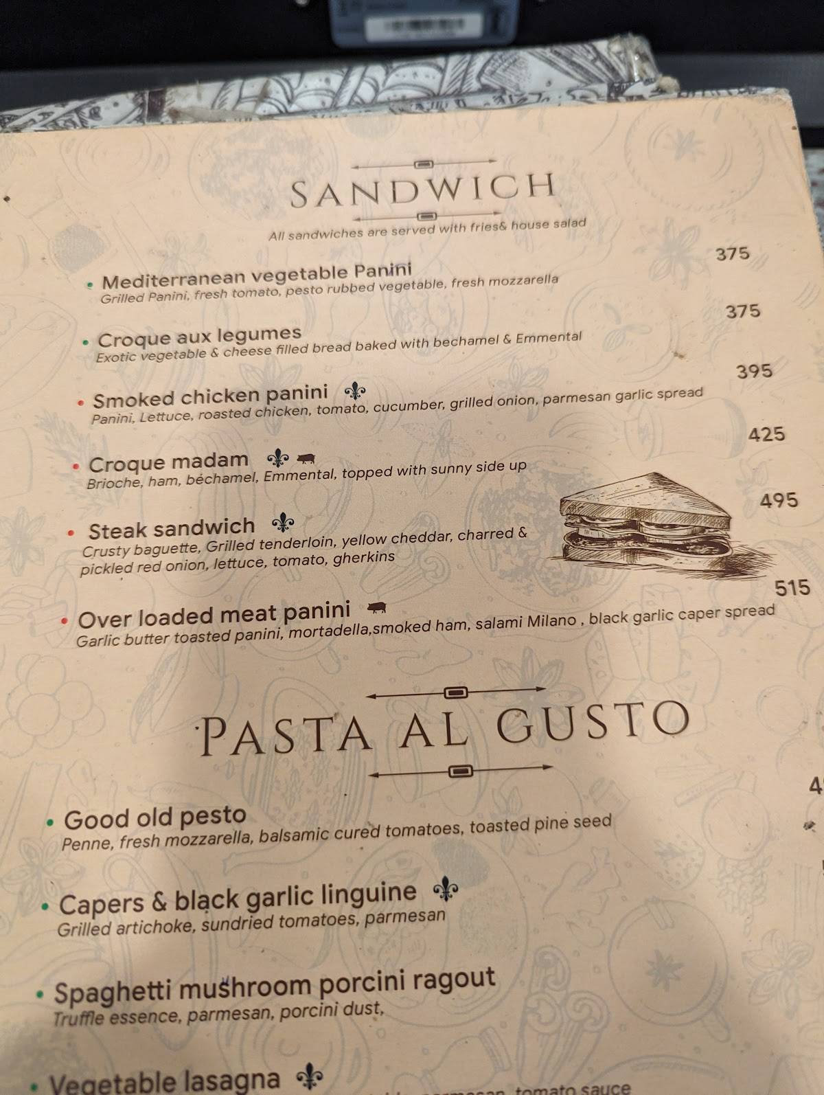 Menu at Café Noir, Bengaluru, 8a