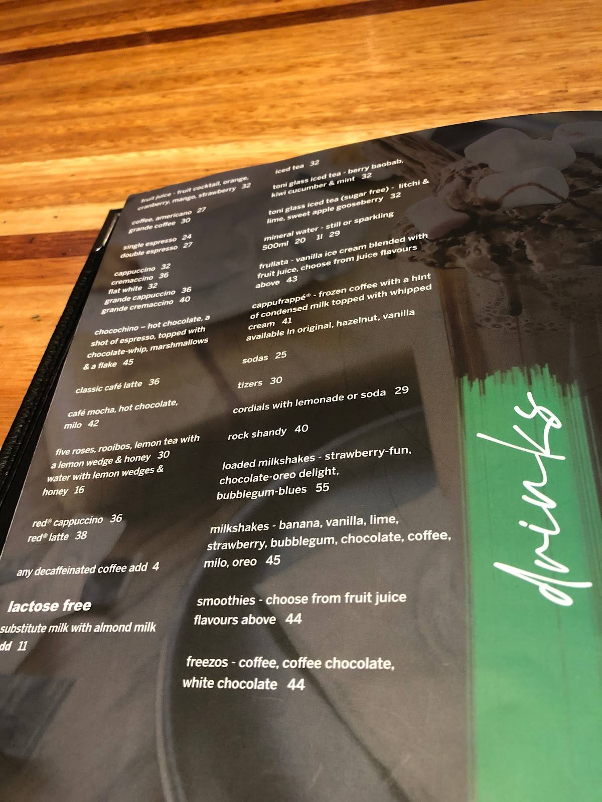 Menu at Cappuccinos @ Mall of the North restaurant, Polokwane, Cnr R81