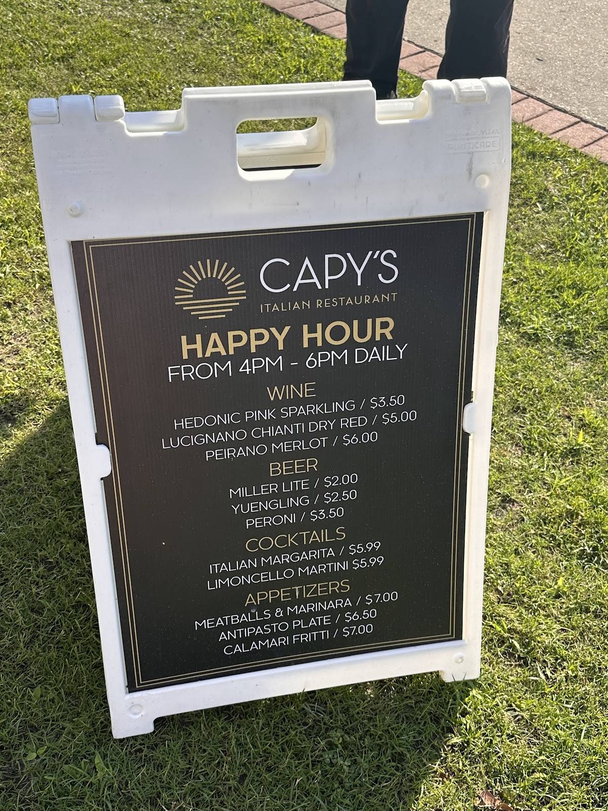 Menu at Capy's Italian Restaurant, Moncks Corner