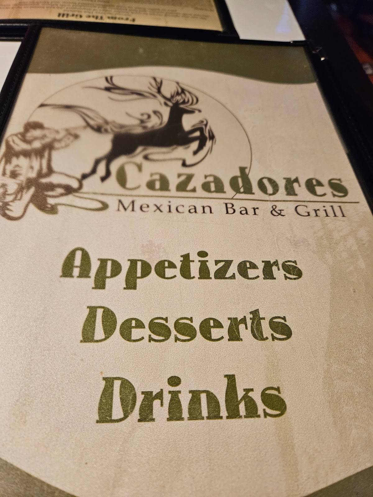 Menu at Cazadores restaurant, Ridgeland