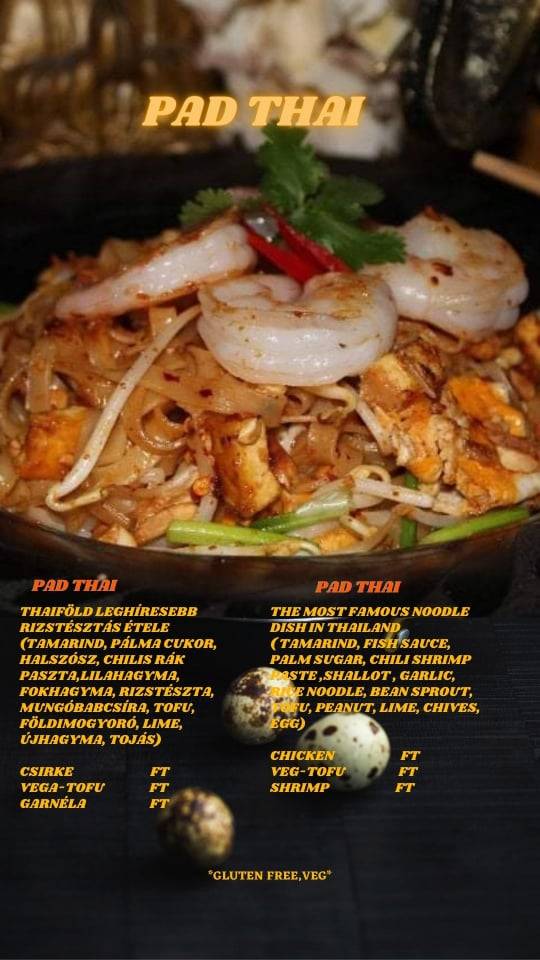 Carta del restaurante Chaiyo Thai Food Truck, Budapest