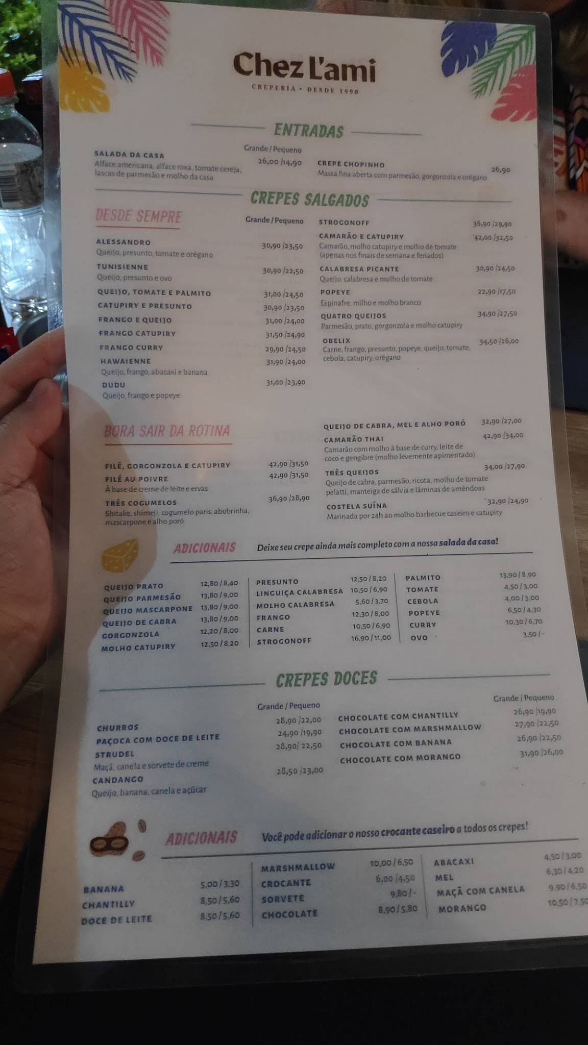 Menu em Chez L’ami Creperia restaurante, Brasília