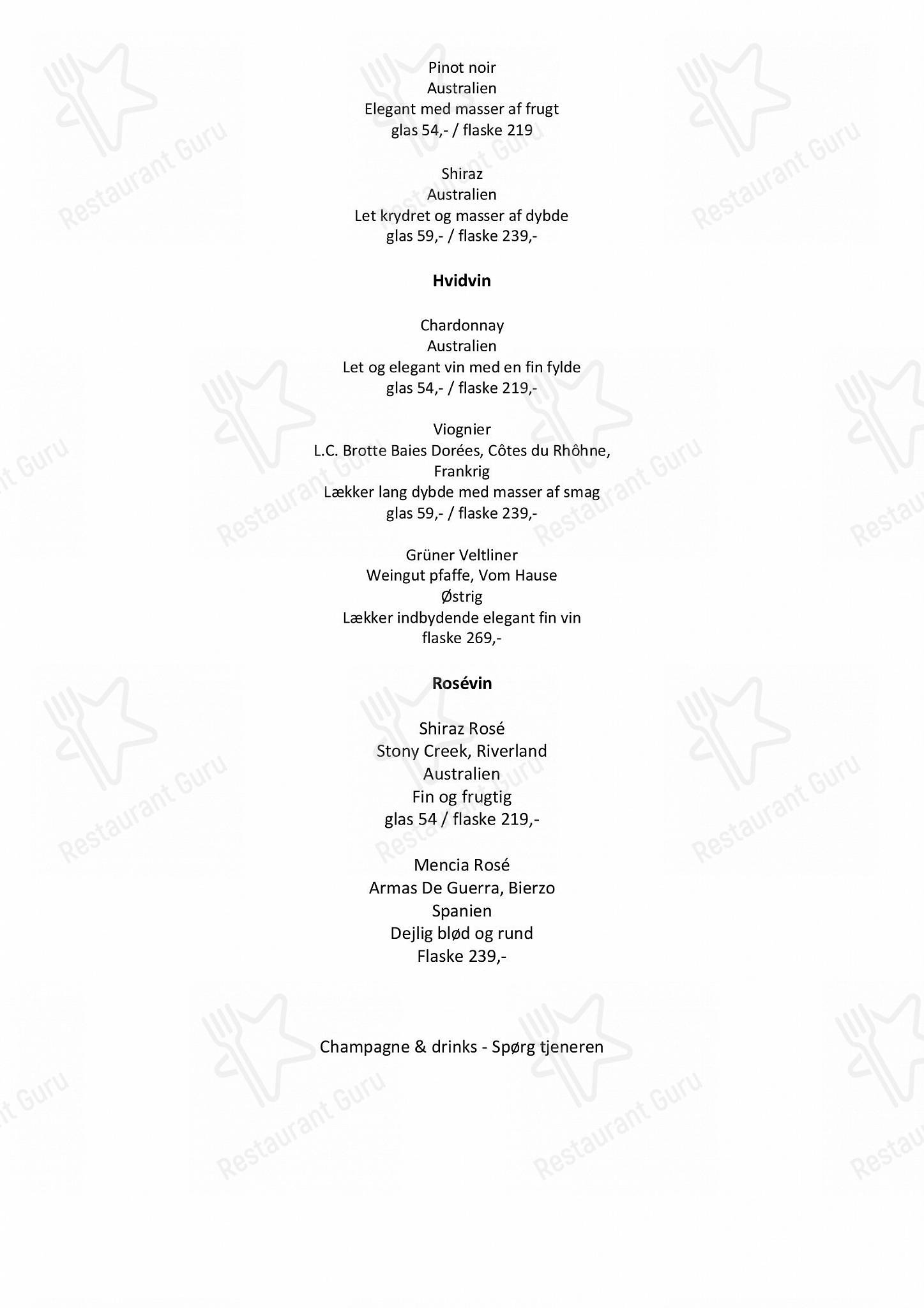 Menu at Restaurant Claras, Rødovre, Rødovre Centrum 252