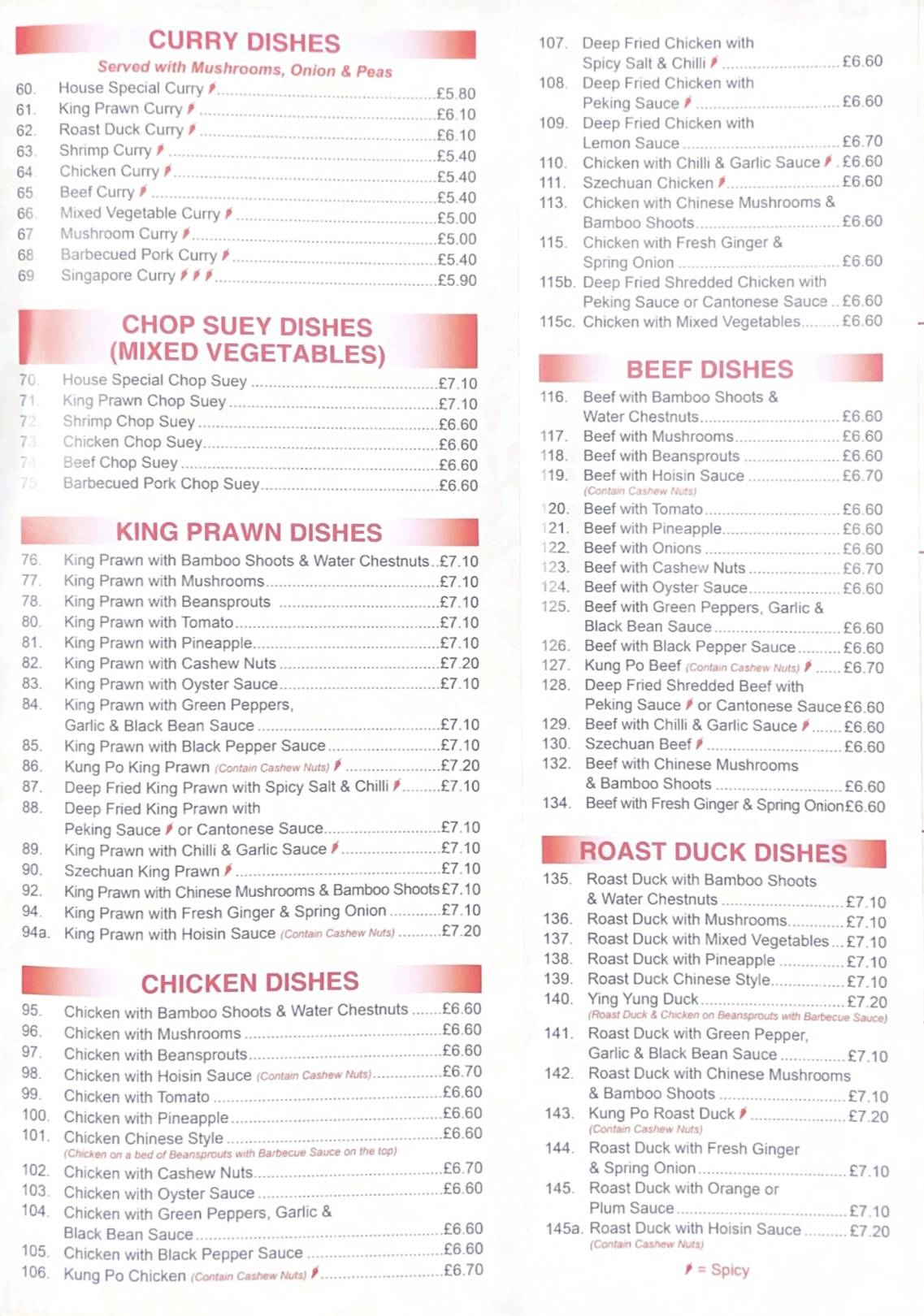 Menu at Classic Canton restaurant, Willenhall