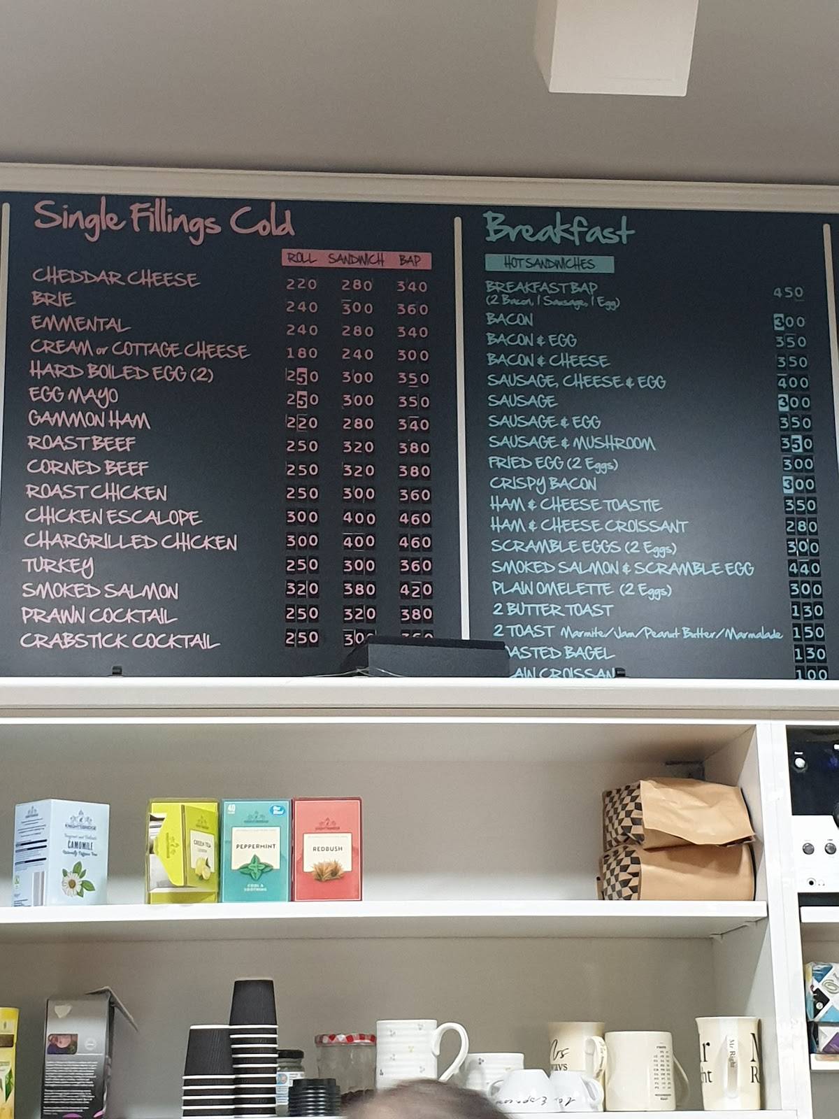 Menu at Continental Sandwich Bar, London