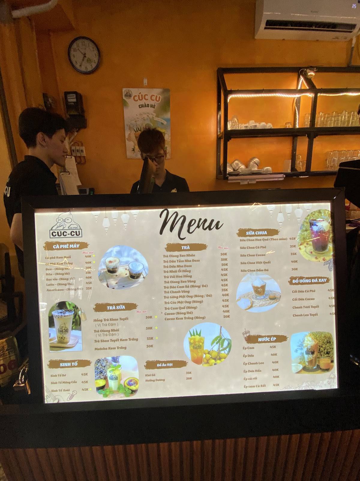 Menu at Cúc Cu Cafe, Hanoi, 134 P. Vũ Phạm Hàm
