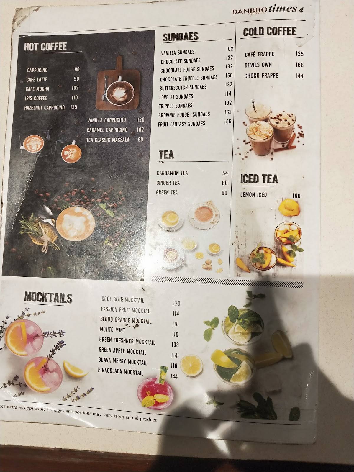 Menu at DANBRO by Mr Brown, Lucknow, 15/10