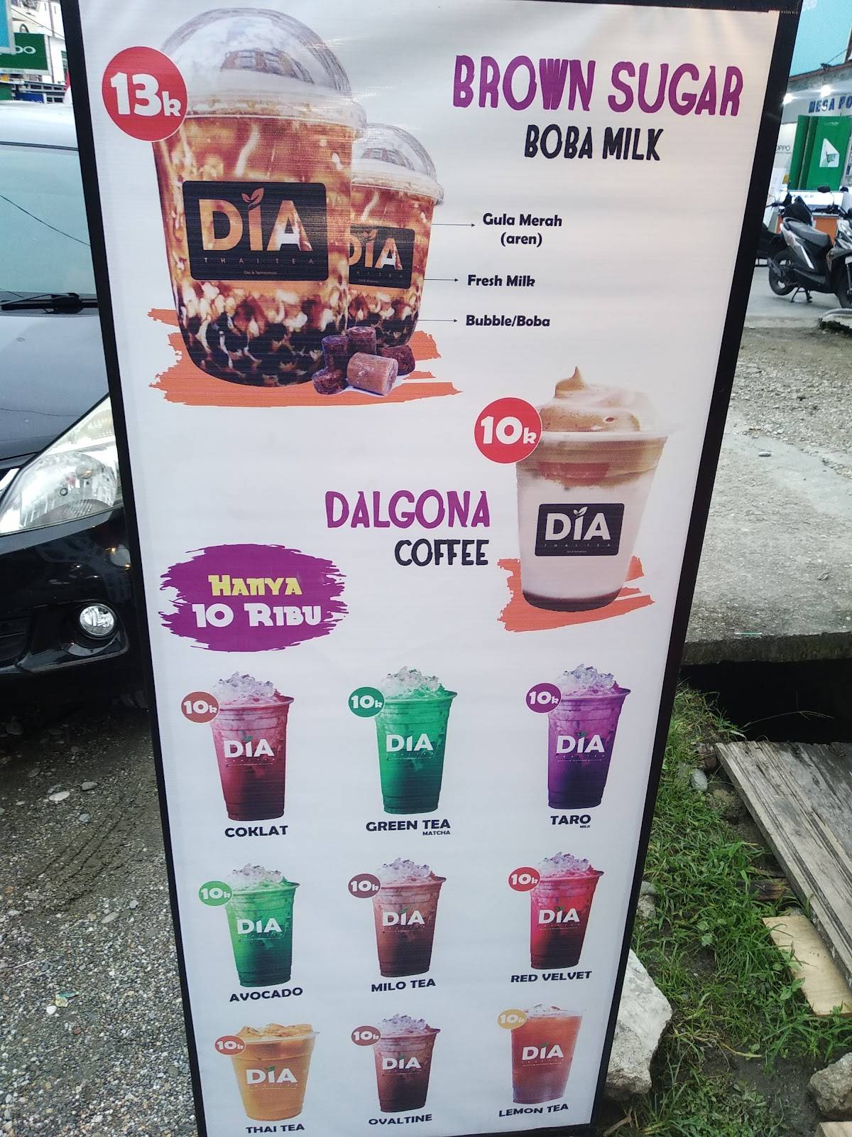 Menu at DIA THAI TEA, Indonesia