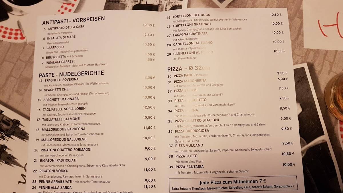 Speisekarte von Da Pino restaurant, Pfaffenhofen an der Ilm