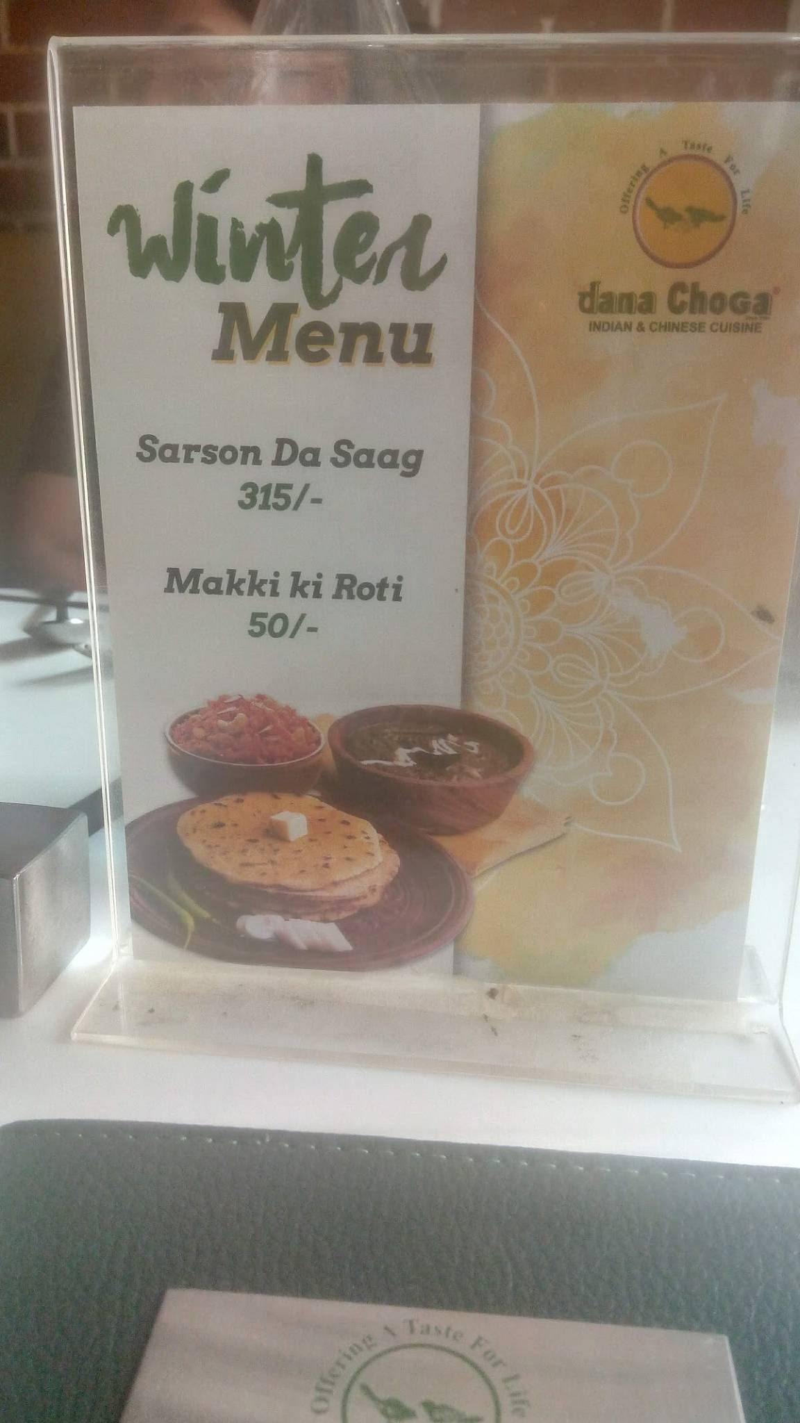 Menu at Dana Choga, Gurugram, B-119
