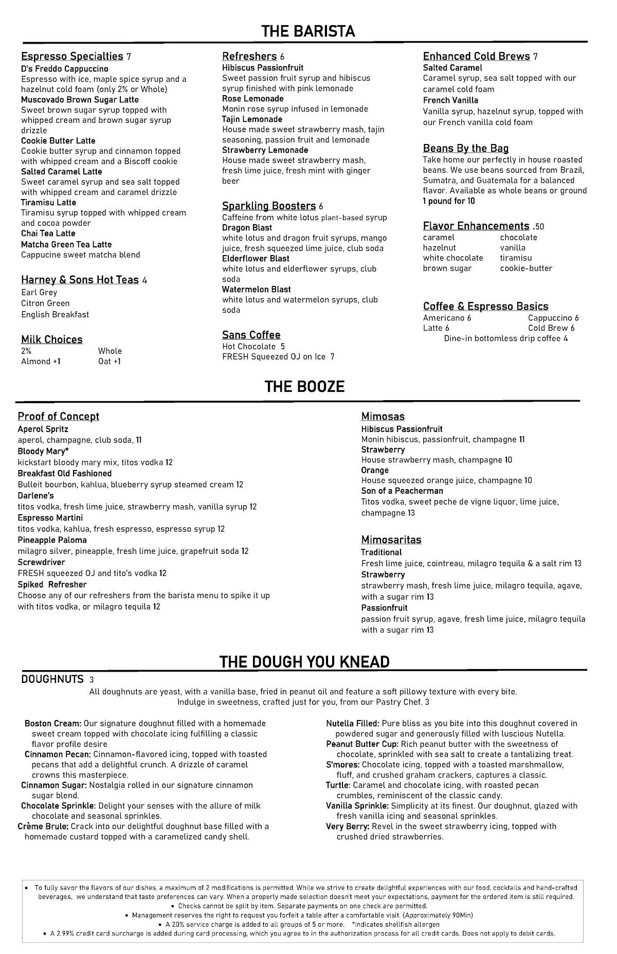 Menu at Darlene's Breakfast & Brunch restaurant, Orland Park