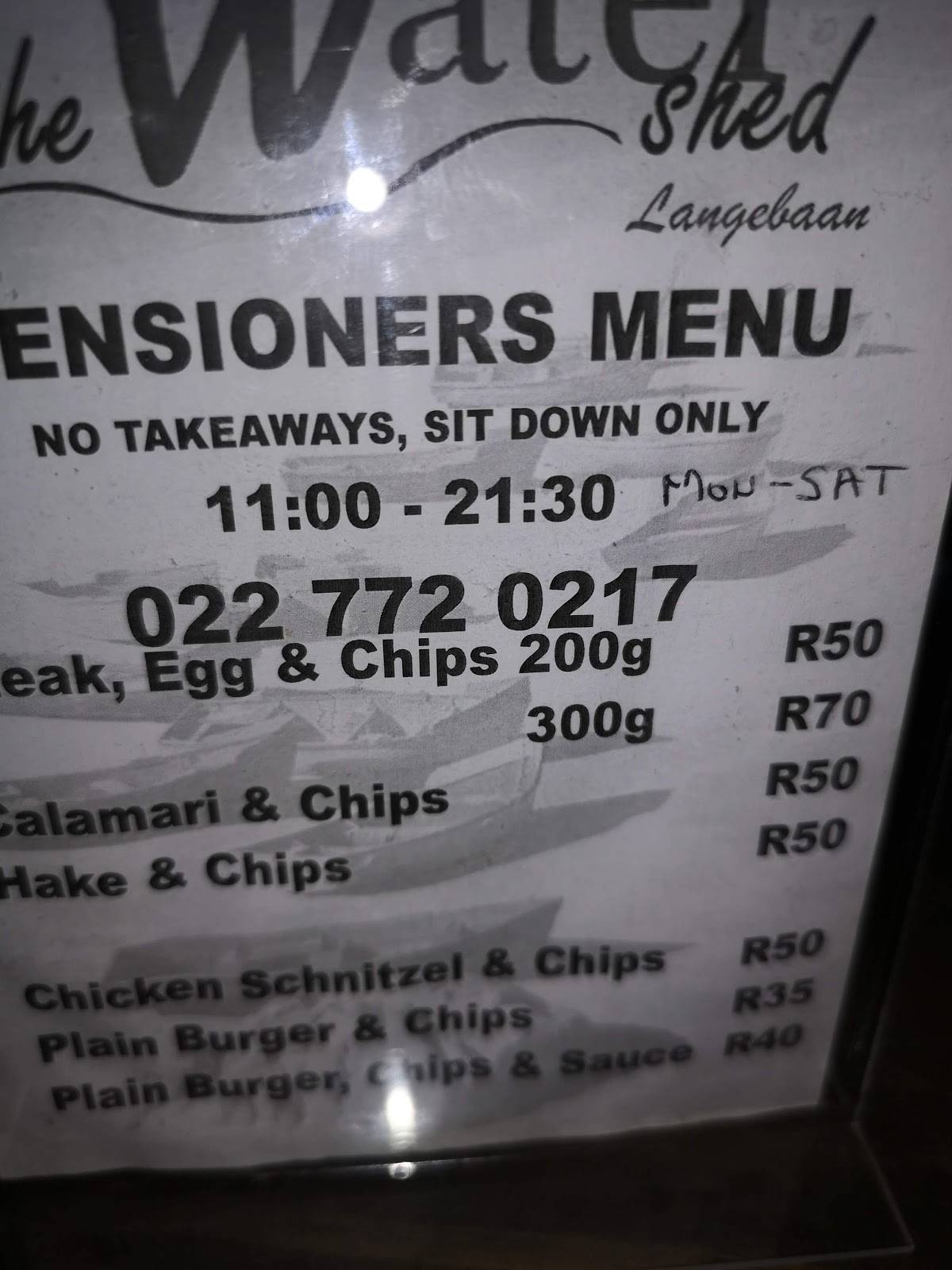 Menu at Die Watergat Langebaan restaurant, Langebaan, Free Port Centre ...