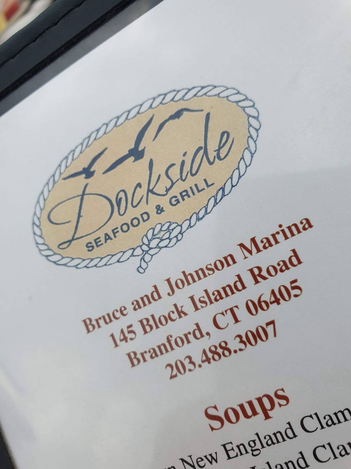 Menu at Dockside Seafood and Grill restaurant, Branford