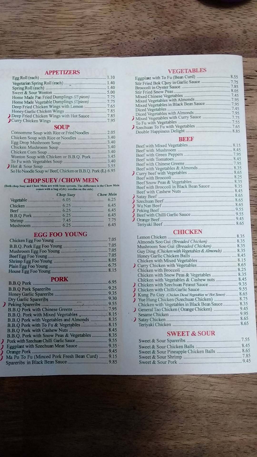 Menu at Double Happiness Restaurant, Acton