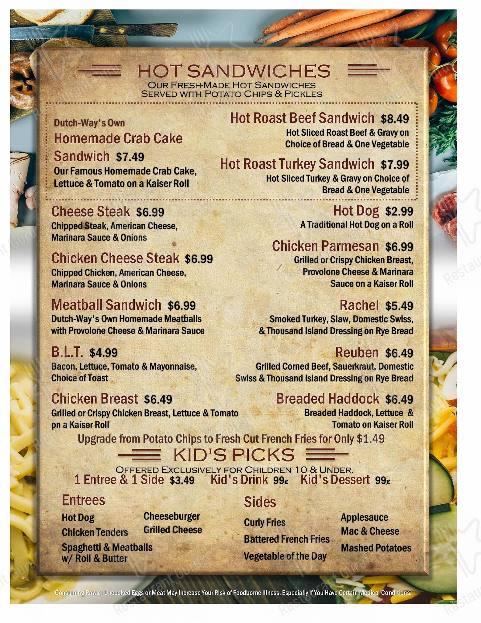 Menu at Dutch-Way Family Restaurant, Myerstown